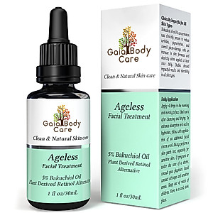 Gaia Body Care 5% Bakuchiol Oil Organic - (1ounce) - Anti Aging, Antiwrinkle, Reduces Fine Lines, Smooths Skin, Hydrates - Plant Based Bakuchiol Serum - Best Retinol Alternative Facial Oil (Rose)