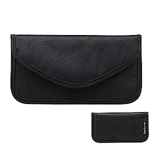 RFID Signal Blocking Bag,Anti-Tracking Anti-Spying Anti Radiation Key Pouch Signal Blocker Jammer Signal Shielding Wallet Case Faraday Bag Car Key FOB for Cell Phone Privacy Protection (Black)