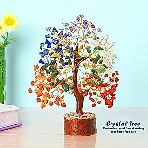 Chakra Tree - Crystal Tree - Gem Tree - Feng Shui Decor - Crystal Bonsai Tree - 7 Chakra Tree of Life Decor - Gemstone and Crystals - Spiritual Tree - Chakra Stones - Crystal Gifts - Energy Crystals