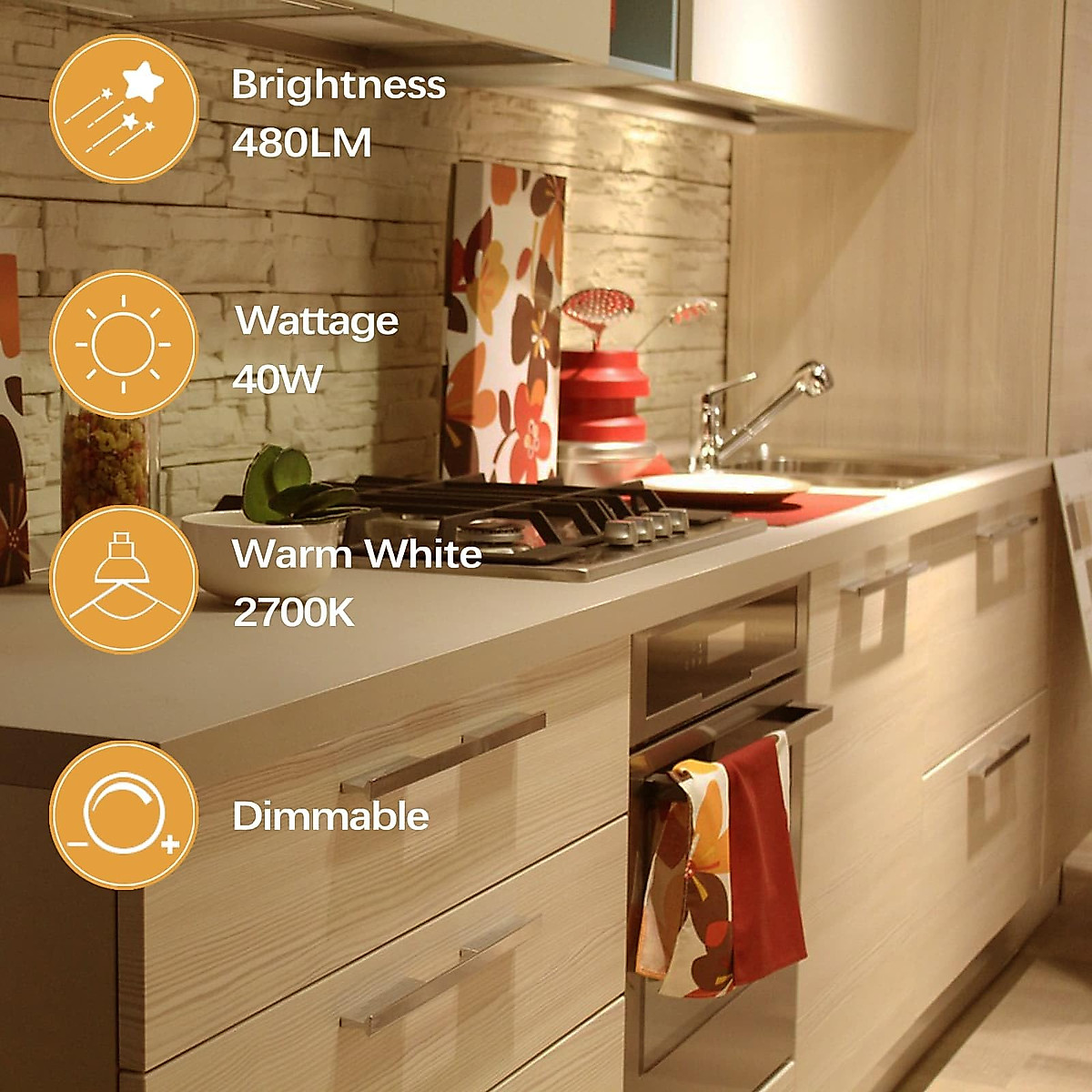 MIARALA G9 Halogen Light Bulbs 40W 120V Warm White 2700K Dimmable 6-Pack, No Flicker