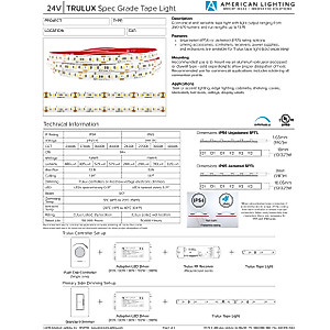 TRULUX SPTL-WH-13-MASTER SPTL-WH-13 IP54 Spec Grade LED Tape Light Reel, Reel-13.1ft, White 4000K