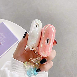 Luxury Liquid Sparkle Case Cover Designed for AirPods Pro 2nd Generation & AirPods Pro 1/ Cute Fashion Hard Shell Skin/Shiny Shock Absorbing Protective Skin with Keychain Penant (Coral Pink)