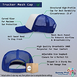 Speedy Pros Trucker Hat #1Dad 1 Daddy Number Dad Father S Day Polyester Snapback Baseball Cap for Men & Women Adjustable Royal Blue