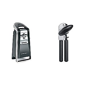 Hamilton Beach Smooth Edge Electric Automatic Kitchen Can Opener (76607) and OXO Good Grips Soft-Handled Manual Can Opener