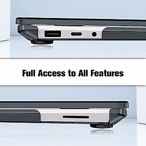 Fintie Case for 15 Inch Microsoft Surface Laptop 5 4 3 with Metal Keyboard (Model: 1872/1873/1953/1979) - Protective Slim Snap On Hard Shell Cover, Crystal Black