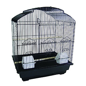 YML 3/8-Inch Bar Spacing ShellTop Small Bird Cage, 18-Inch by 14-Inch, Black
