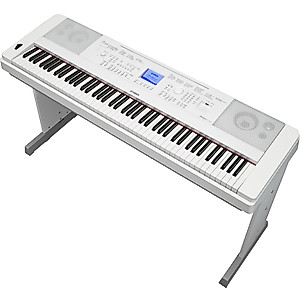 Yamaha DGX660WH 88-Key Weighted Digital Piano with Furniture Stand, White