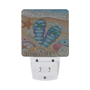 JSTEL Starfish Night Lights Plug into Wall 2 Pack,Led Night Lights with Dusk to Dawn Sensor Decorative,Smart Small Nightlights for Home