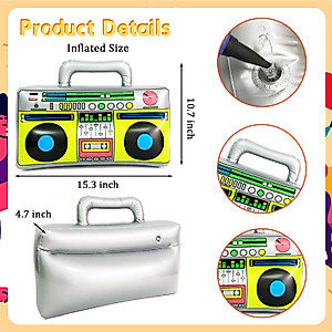 5 Pieces Inflatable Radio Boombox Inflatable Mobile Phone,Retro Mobile Phone Props for 80's 90's Party Decorations,Hip Hop Costume,Birthday Theme Party Photo Props