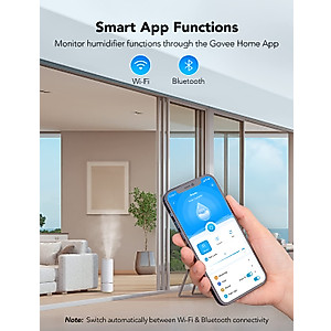 Govee 6L Smart WiFi Humidifiers for Bedroom Large Room Plants, Top Fill Cool Mist Humidifier with App Control, Auto Mode with Sensor, Essential Oil Diffusers and Night Light, Works with Alexa