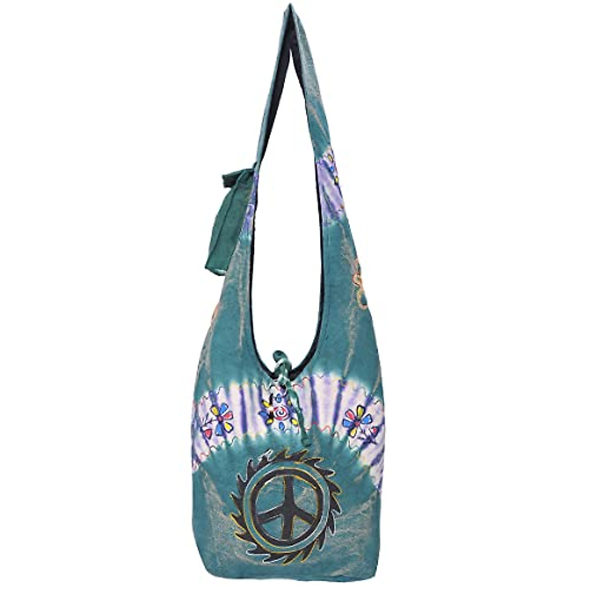 THE COLLECTION ROYAL Hobo Crossbody Bags for Women, Boho Purse, Boho Bag | Hippie Bag, Indie Tote Bag, Cloth Purse for Women (GrnTiePeace)