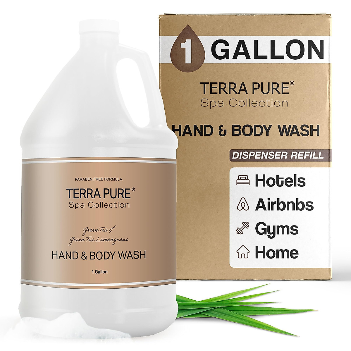 Terra Pure Hotel Body Wash/Hand Soap | One Gallon | Designed to Refill Soap Dispensers (Set of 1)