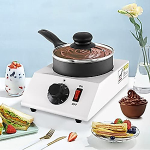 WICHEMI Chocolate Melting Pot Chocolate Tempering Machine Commercial Electric Chocolate Melter Fondue Pot for Chocolate, Butter, Cheese, Cream, Candy, Milk, Coffee, Desserts (Single Pot)