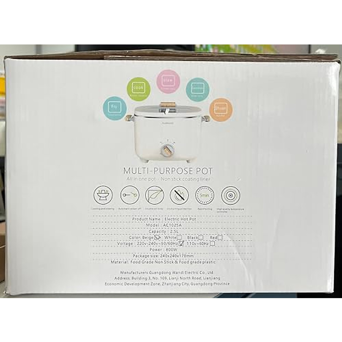 Audecook Hot Pot Electric, 2.5L Portable Nonstick Multicooker, Shabu-Shabu Pot, Travel Electric Skillet with Dual Power Temperature Control for Noodles/Soup/Egg/Steak/Oatmeal/Porridge(Black)