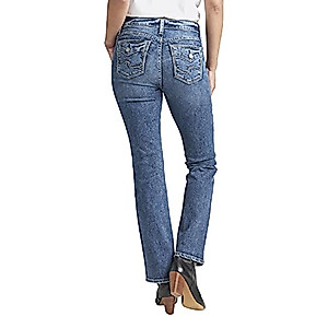 Silver Jeans Co. Women's Elyse Mid Rise Slim Bootcut Jeans, Dark Wash Epx362, 29W x 31L