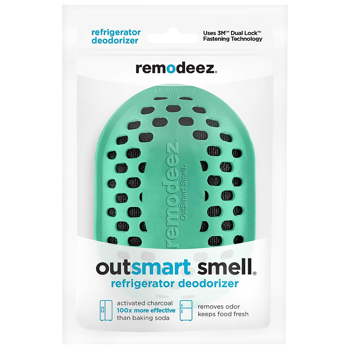 remodeez Refrigerator Deodorizer Eliminator, Nontoxic Coconut, Activated Charcoal, Natural Air Fresheners, Moisture & Odor Absorber for Fridge (Green)
