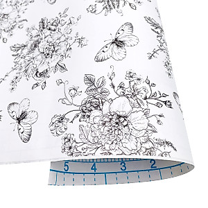 SimpleLife4U Easy Apply Shelf Liner Removable Furniture Paper Decorative Workspace Organizers Sofa Tables, Black-White Peony Butterfly, 17.7 Inch by 9.8 Feet