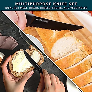 Home Hero Steak Knife Set, Steak Knives Set of 6 - Serrated Steak Knives - Ultra-Sharp High Carbon Stainless Steel Knives with Ergonomic Handles