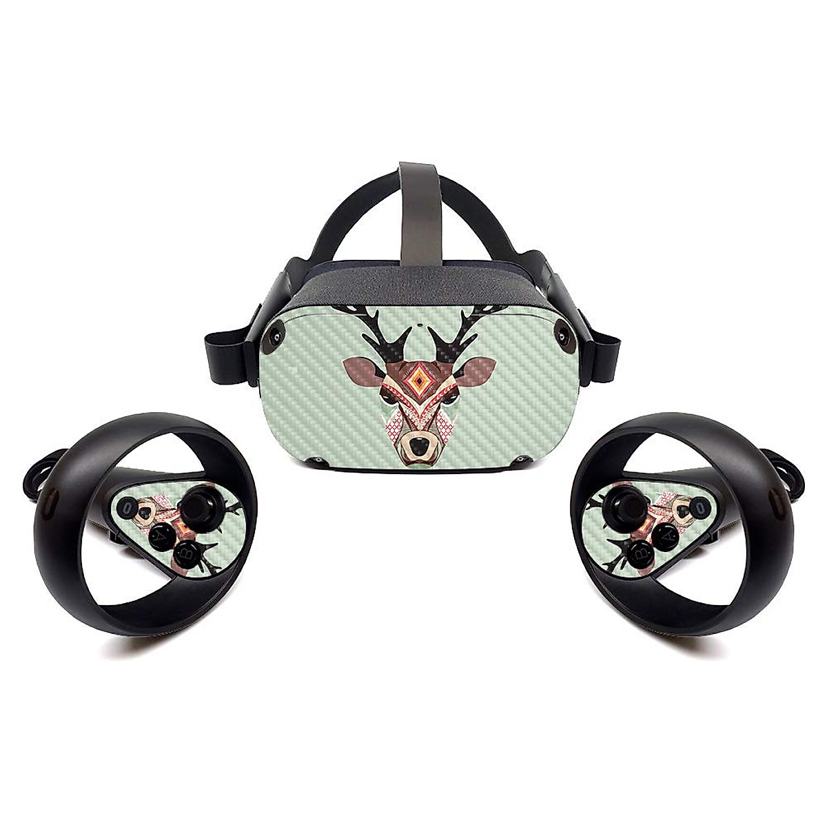 MightySkins Carbon Fiber Skin for Oculus Quest - Musical Elephant | Protective, Durable Textured Carbon Fiber Finish | Easy to Apply, Remove, and Change Styles | Made in The USA (CF-OCQU-Musical Elephant)