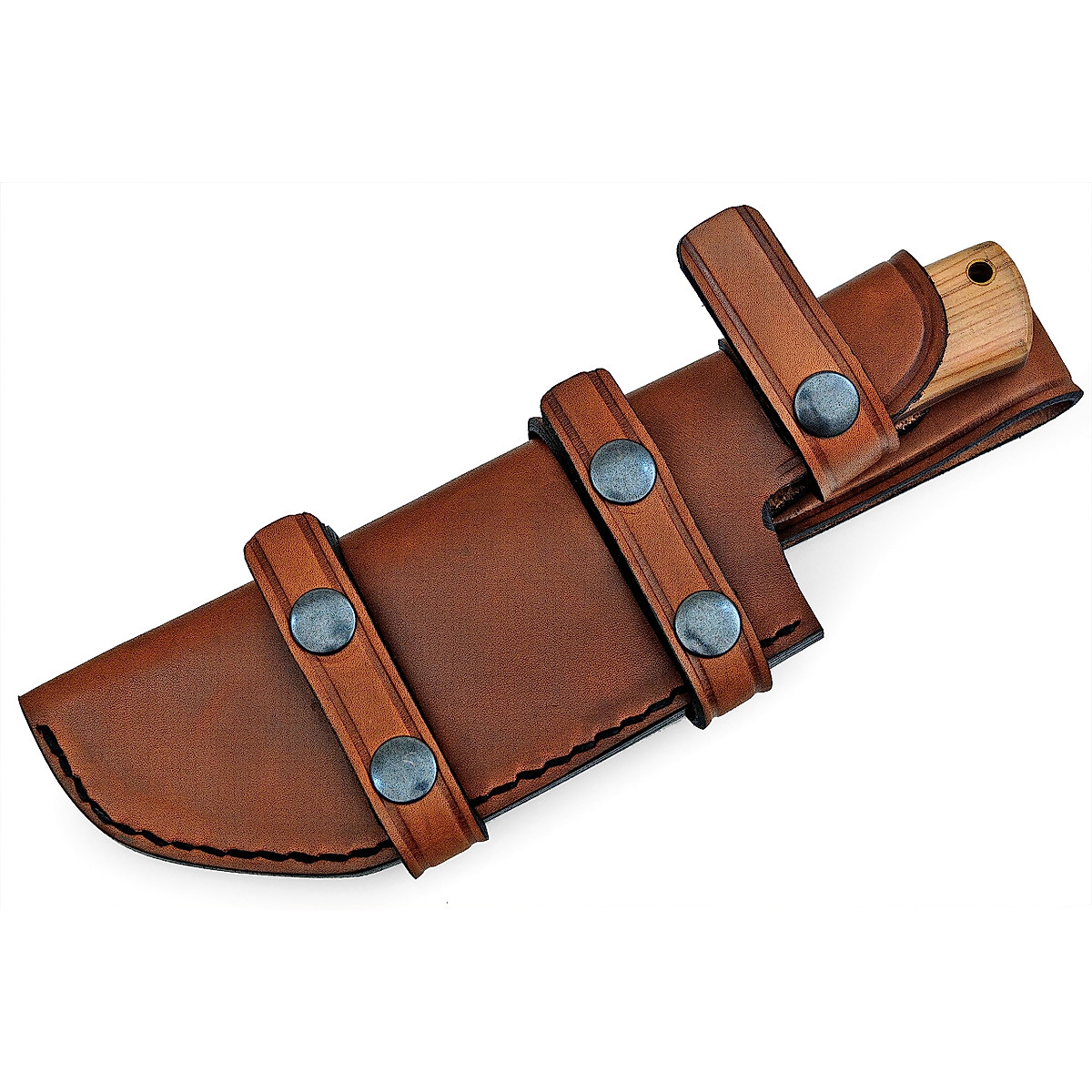 ALZAFASH Handmade Leather Knife Sheath, EDC Knife Holster, Belt Loop Knife Holder, Horizontal Knife Sheath for Belt, Knife Case for Hunting,Fixed Blade,Tracker Knives