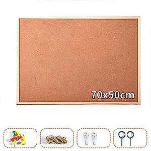 Cork Board Photo Wall, Dormitory Notes Board Message Board, Wall-Mounted Pushpin Bulletin Board Display Board, 40 x 60 cm