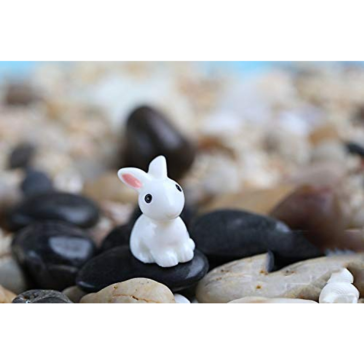 100Pcs Rabbit Miniature Figurines Mini Rabbits Fairy Garden Miniature Moss Landscape DIY Terrarium Crafts Ornament Accessories for Home Décor