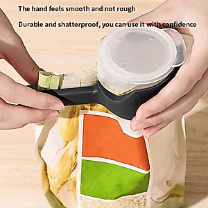 Food Storage Sealed Bags with Pour Spout, 4-Pack, Plastic, Moisture-Proof Clips, White, Gray, Green, Blue