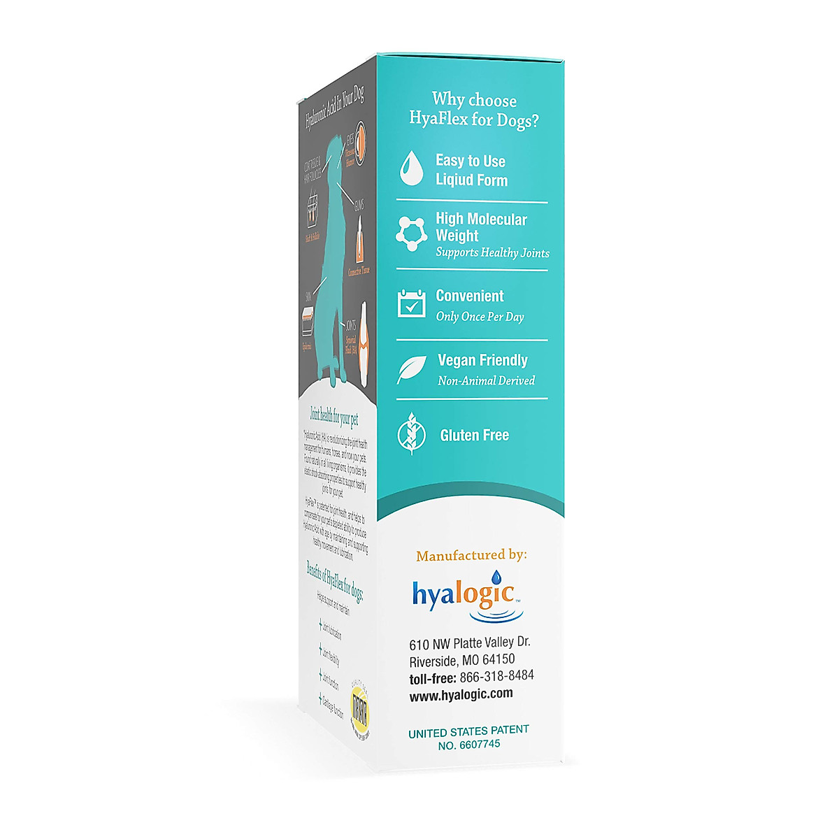 Hyalogic HyaFlex Hyaluronic Acid for Dogs - Premium Pet Supplies for Joint, Skin, Eye, and Coat Maintenance - Natural Joint Supplement for Dogs to Enhance Mobility (30ml)