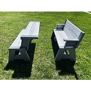 Convert-a-Bench Folding Resin Picnic Table and Bench | Platinum White Birch