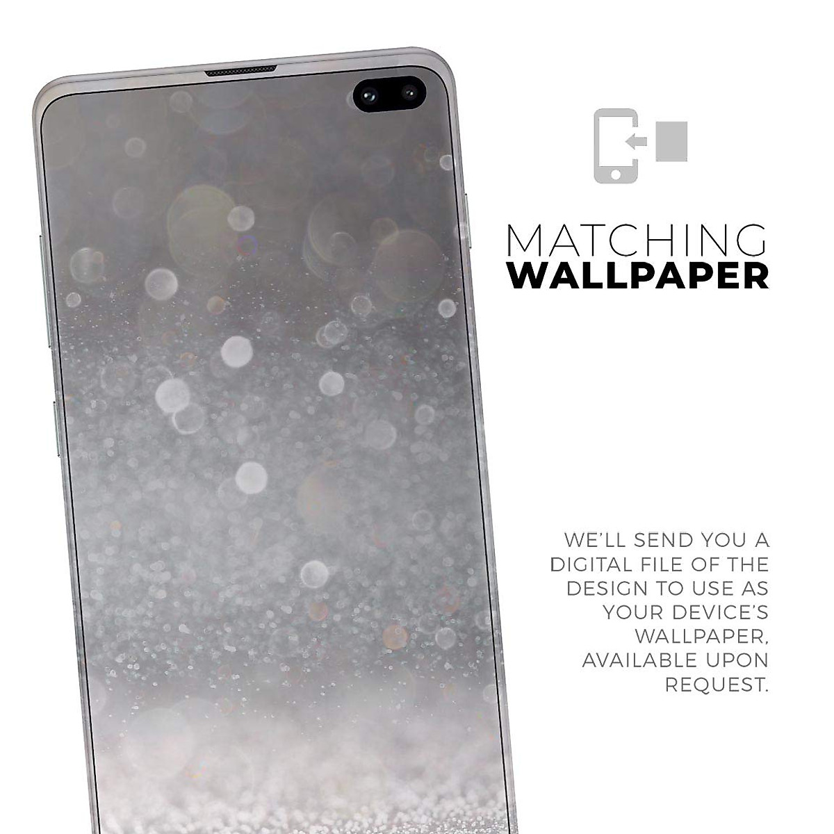 DesignSkinz Unfocused Grayscale Glimmering Orbs of Light Protective Vinyl Decal Wrap Skin Cover Compatible with The Samsung Galaxy S20 (Screen Trim & Back Glass Skin)
