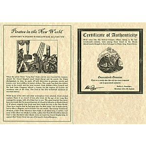 1695 No Mint Mark Authentic Pirate Silver Coin From 17th Century Belonged to Pirate King Henry Certificate Of Authenticity & Holder & Album Inc. $1 seller Very Fine