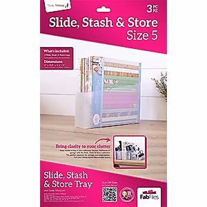 Totally Tiffany TT-FF-SSS5 Slide, Stash & Store 5-3 Pack (3" w x 13.5" d x 8" h), Clear