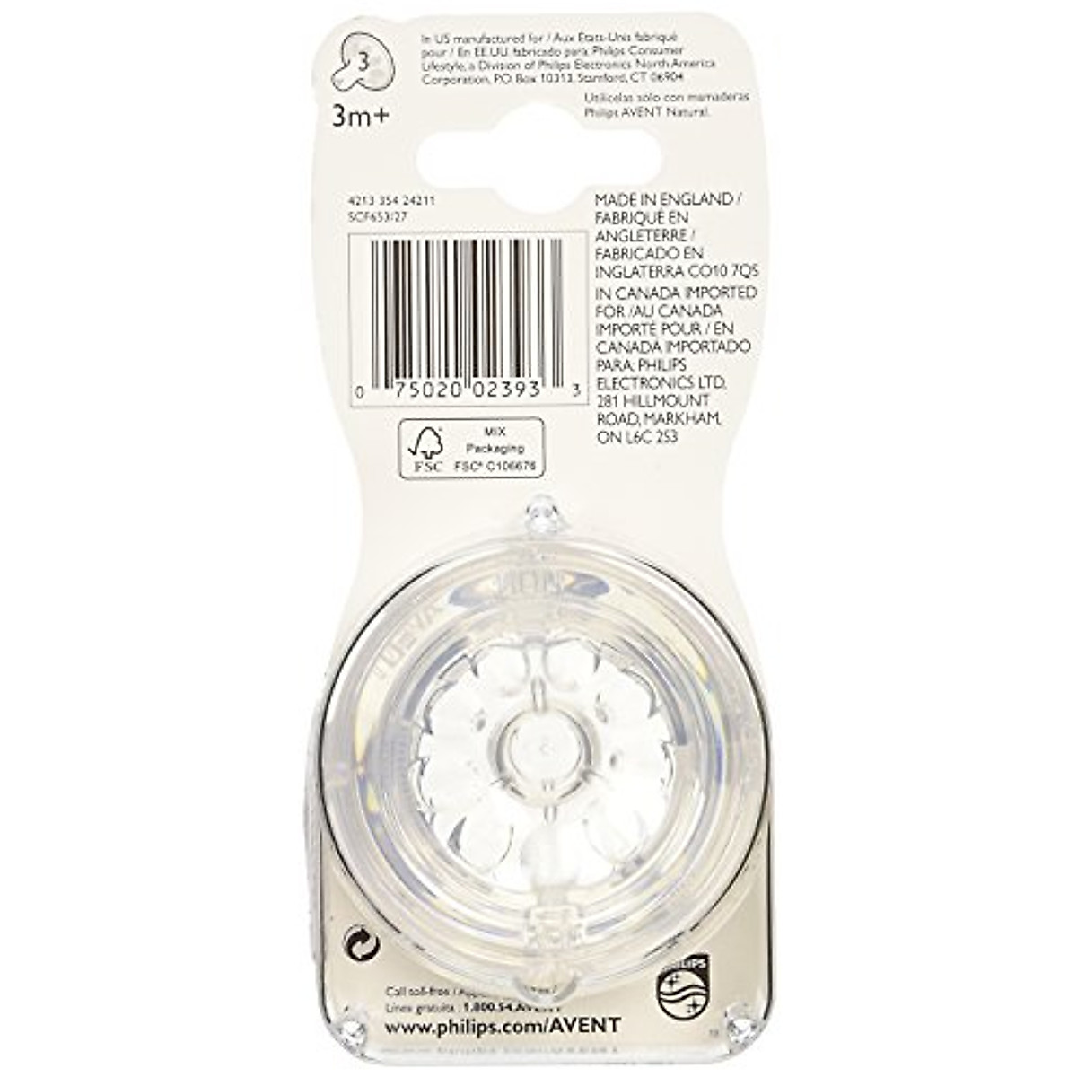 Philips AVENT BPA Free Natural Medium Flow Nipples, 2-Pack