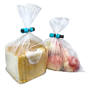 EYAKEG Bag Clips, 10 Pack, Squeeze and Lock Bread Bag Clips for Food Storage, Plastic Bag Closure Clips, Blue