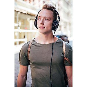 blucoil Audio Technica ATH-M30x Professional Studio Monitor Headphones (Black) Bundle Portable USB Audio Interface for Windows & Mac, 10' XLR Cable, and Samson R21S Dynamic Microphone