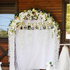 I LOVE YOU Photo Banner Love Picture Banner Pink Decor, Valentine'S Day Proposal Courtship Engagement Wedding Anniversary Bridal Party Banner Decorations Photo Props