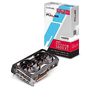 SAPPHIRE 11296-01-20G Radeon Pulse RX 5600 XT 14GBPS 6GB GDDR6 HDMI / Triple DP OC w/ Backplate (UEFI) PCIe 4.0 Graphics Card