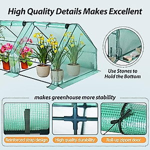 Funny Sunny Portable Mini Greenhouse, Outdoor Garden Greenhouse with Roll Up Door & Double Zipper, Waterproof & UV Protected Plastic Greenhouse for Indoor Outdoor, Patio Backyard Nursery Vegetable