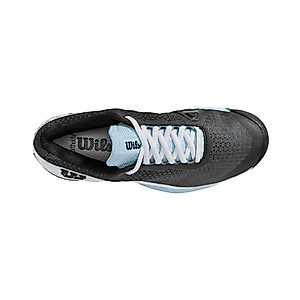 WILSON Men's Rush Pro 4.0 Clay Sneaker, Black/White/China Blue, 6