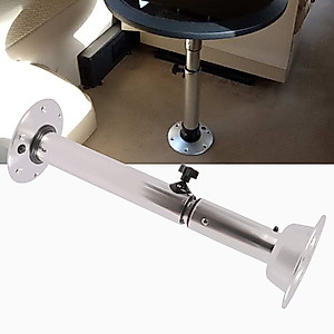 TOOL1SHOoo Adjustable Table Pedestal Stand Telescopic Furniture for Caravan Marine Boat Leg Aluminum Adjustable Table for Caravan Motorhome Marine Boat Pedestal Silver