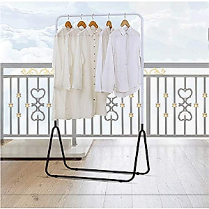 SH-CHEN Drying Rack Floor Metal Indoor and Outdoor Balcony Drying Rack Single Pole Type Hanging Clothes Rack