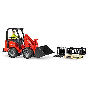 Bruder Schaeffer Compact Loader 2034 Farm & Construction Vehicle for Realistic Pretend Play, Sandbox or Outdoor Fun