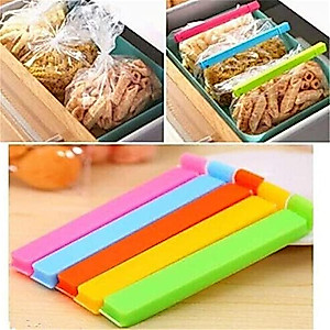 Ellylian 6 Pcs Plastic Chip Clips For Food Packages, Curved Design Sealing Bag Clips For Food, Kitchen And Home