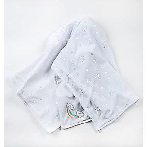 Tadpoles Tadpoles Rainbow Embroidered Double Layer Plush Baby Blanket