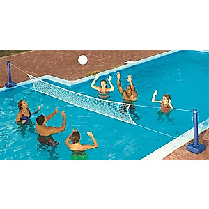 Swimline Super Wide Inground Swimming Pool Basketball Hoop & Volleyball Net