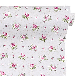 SimpleLife4U Pink Rose Furniture Protect Paper Removable Shelf Liner for Kitchen Cabinet Dresser Drawer Covering