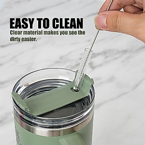 Greant 8 PCS Plastic Replacement Straws compatible with Stanley Quencher Adventure 40oz Tumbler, 12 inch Reusable Straw, Straws compatible with Stanley Cup 30oz, come with 2 Brush (Plastic, 12 inch)