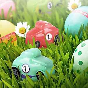 ArtCreativity Race Car Plastic Easter Eggs for Kids, Set of 12, Easter Eggs in Colorful Toy Car Designs, Detachable Halves for Easy Filling, Great as Easter Egg Hunt Supplies and Party Favors