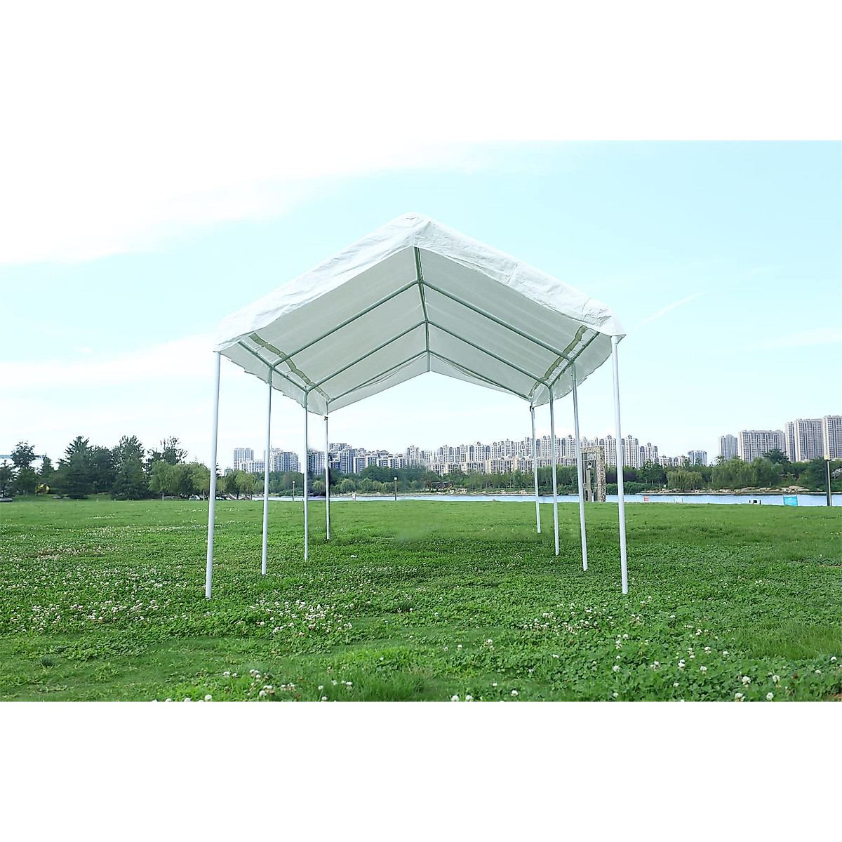 10'x20' Heavy Duty Carport Gazebo, Canopy Garage, Car Shelter with Windows