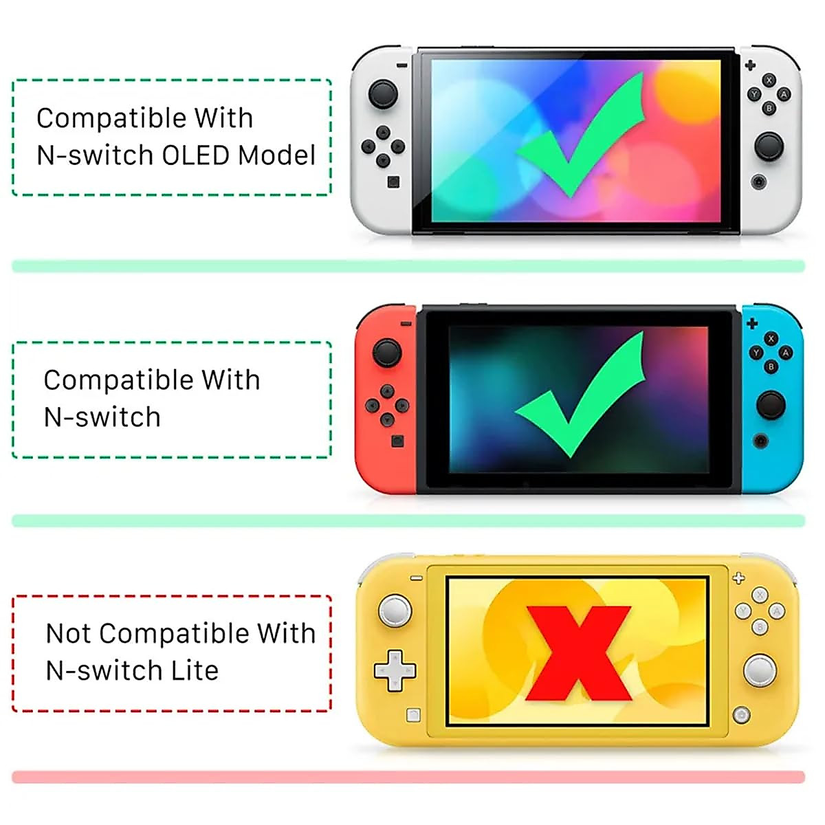 KKOZESST Portrait Mode Flip Grip Handheld Accessory for Nintendo Switch Vertical Mode Orientation Works with OLED Joy-con Grips Stand